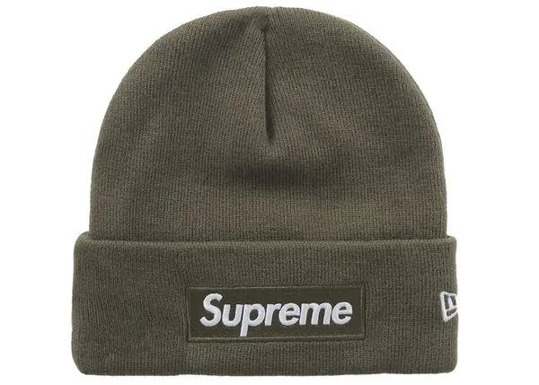 Supreme New Era Box Logo Beanie - Light Olive