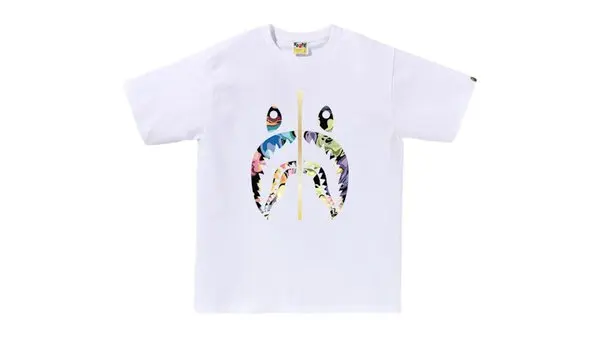 A BATHING APE Art Camo Shark Tee Shirt - White