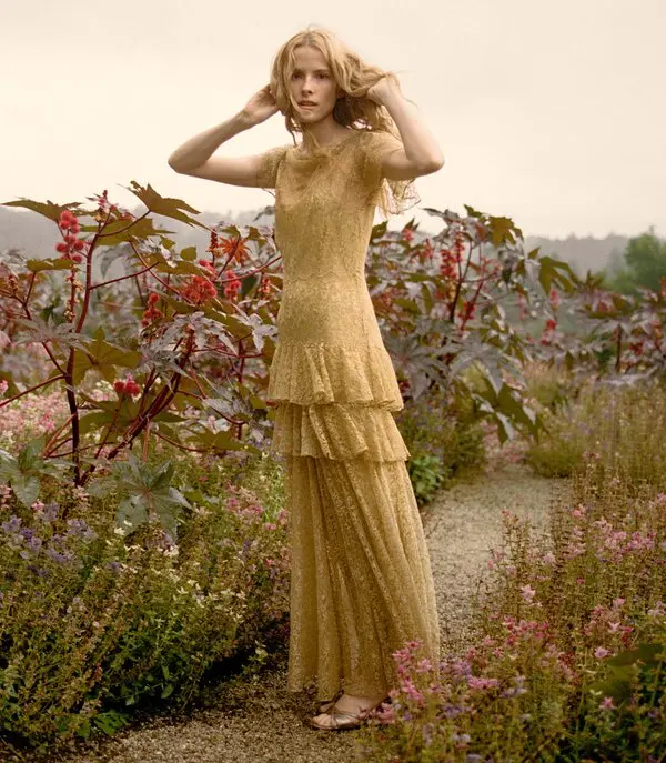DÔEN Garbo Lace Maxi Dress - Burnished Gold Lace