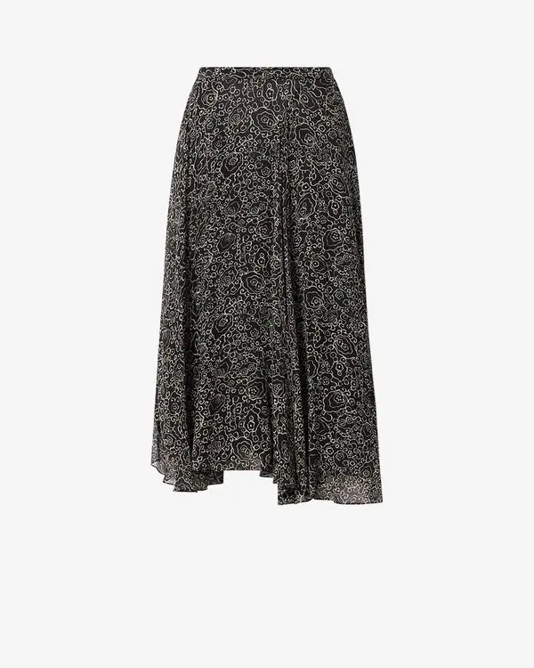 MARANT ETOILE Lycia Printed Skirt - Black/ecru