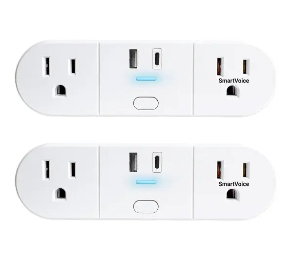 EMERSON Smartvoice Dual Wall Plug Usbac 2 Pack - One-color