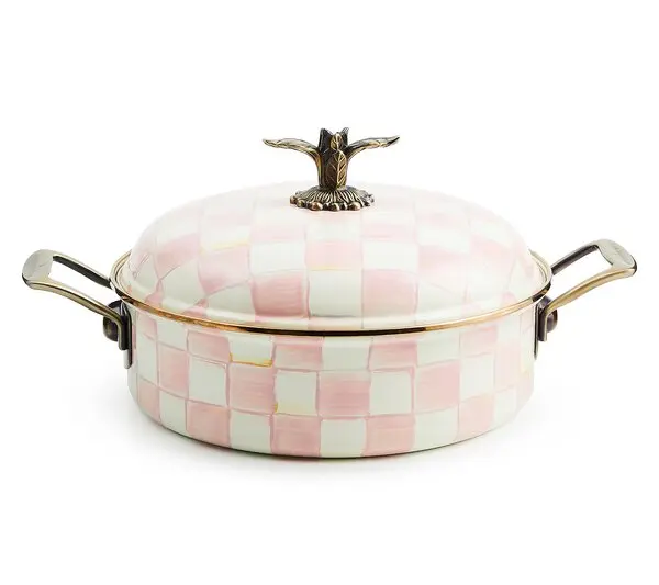 MACKENZIE-CHILDS Rosy Check 5 Qt. Casserole - One-color
