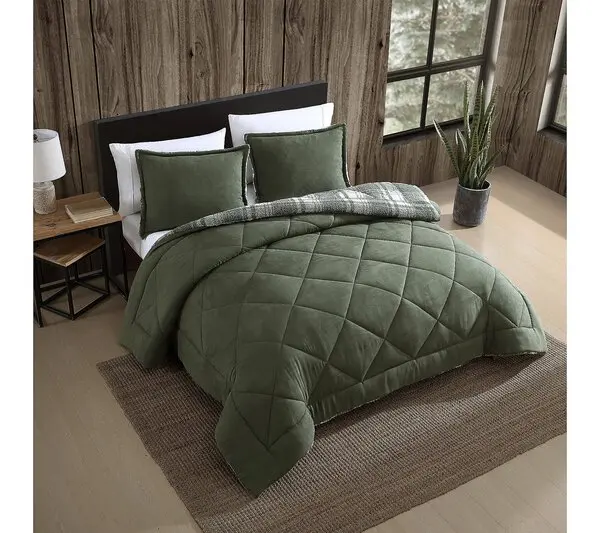 Eddie Bauer Big Lake Plaid Green King Comforter Set
