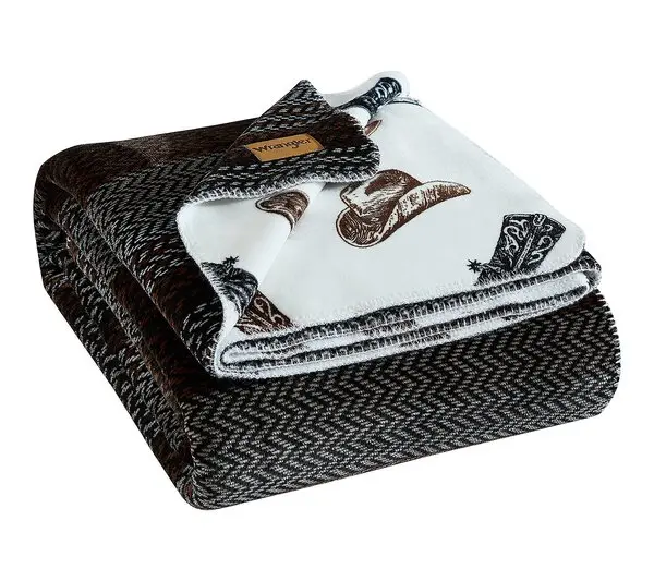 Wrangler Nash Stripe Reversible Twin Blanket - One-color