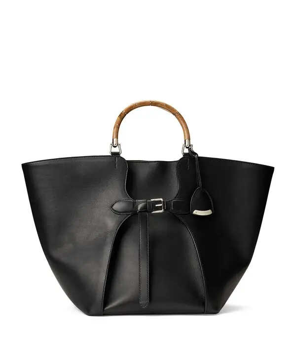 Ralph Lauren Large Leather Tote Bag - Black