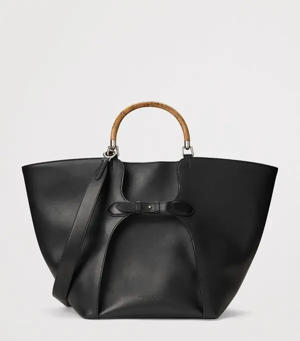 Ralph Lauren Large Leather Tote Bag - Black