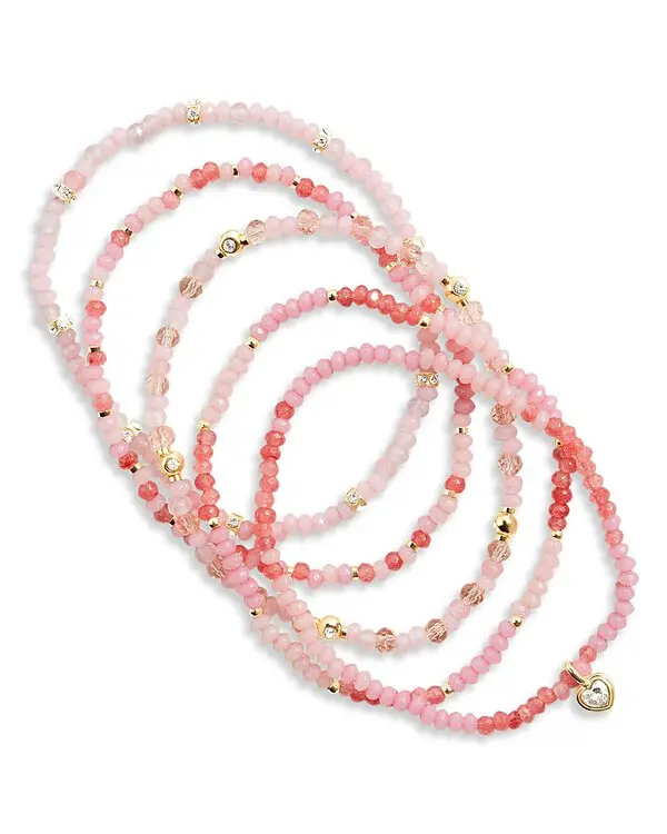 Baublebar Neah Beaded Stretch Bracelets Set Of 5 - Pink