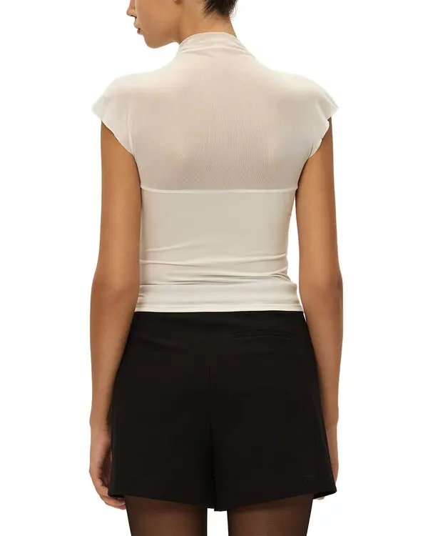ELODIE THE LABEL Lana Mock Neck Top - Ivory