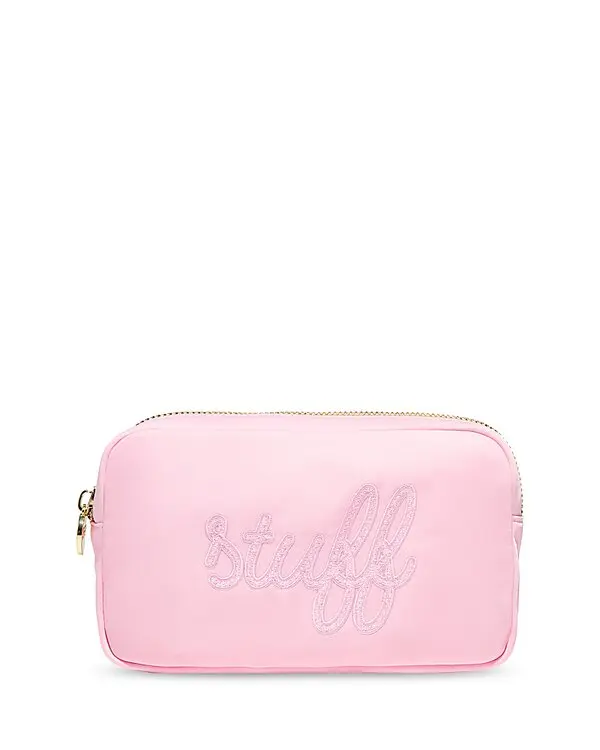 Stoney Clover Lane Embroidered Small Pouch - Flamingo