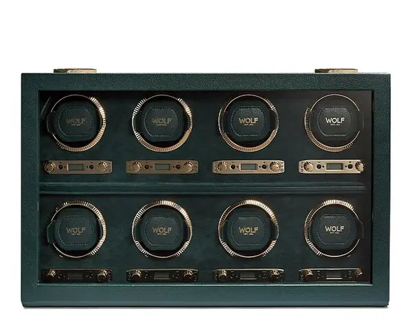 Wolf British Racing Eight Piece Watch Winder - Green