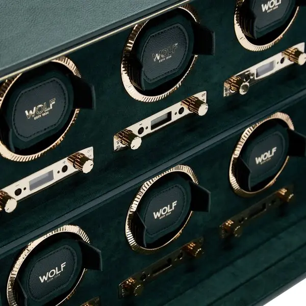 Wolf British Racing 8 Piece Watch Winder - Green