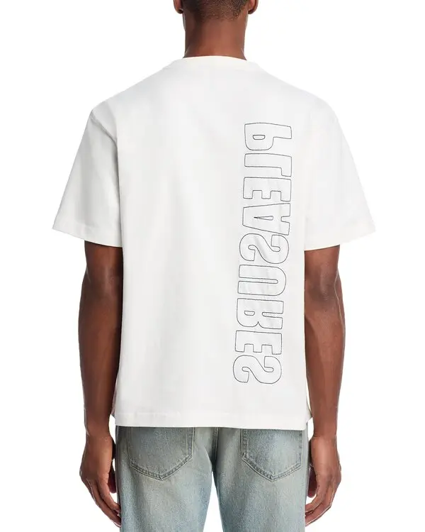 PLEASURES Outline Logo Heavyweight Tee