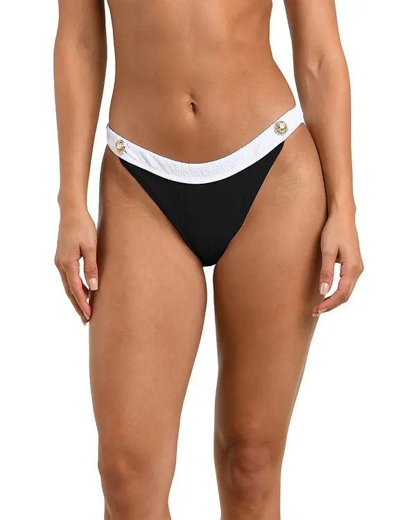 L'Agence Color Block Bikini Bottom - Black