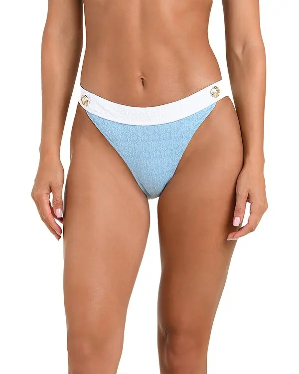 L'Agence Jean Color Blocked Bikini Bottom - Powder Blue
