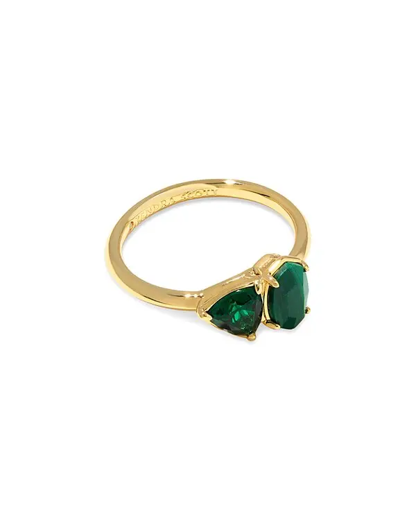 Kendra Scott Malachite & Nano Gem Tatum Ring - Green/gold