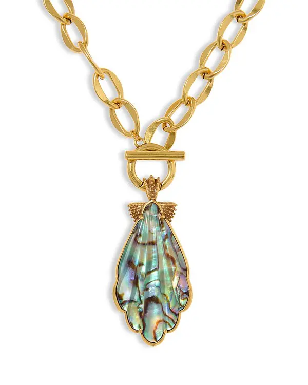 Kendra Scott Iridescent Shell Alexa Convertible Pendant Necklace - Blue/gold