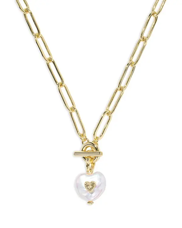 Kendra Scott Cultured Freshwater Pearl Heart Pendant Necklace - Gold