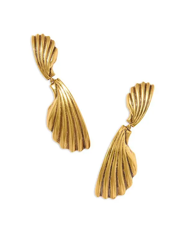 Kendra Scott Grooved Alexa Statement Drop Earrings - Gold