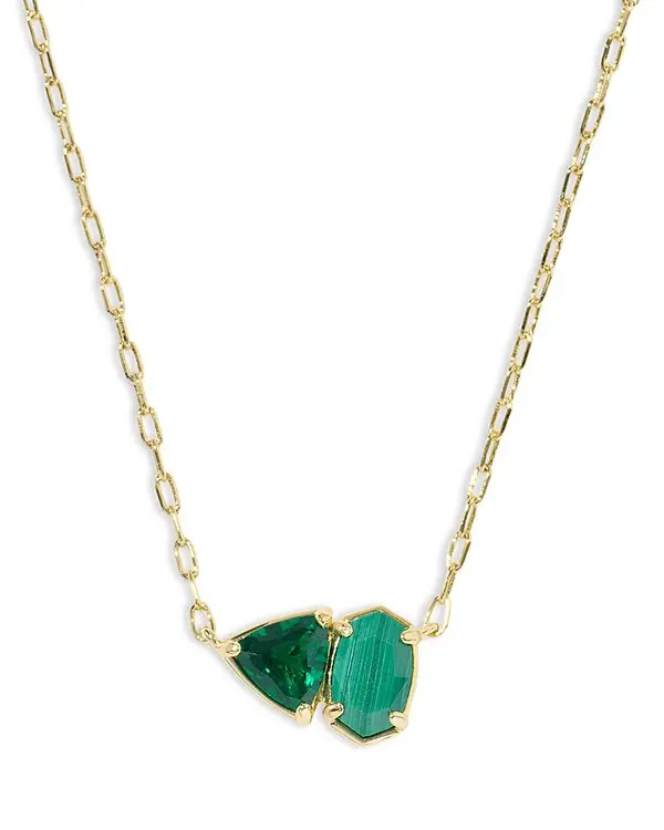 Kendra Scott Malachite & Nano Gem Tatum Pendant Necklace - Green/gold