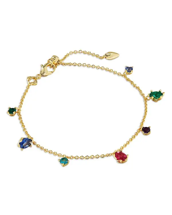 Kendra Scott Crystal Charm Chain Link Bracelet - Gold Multi