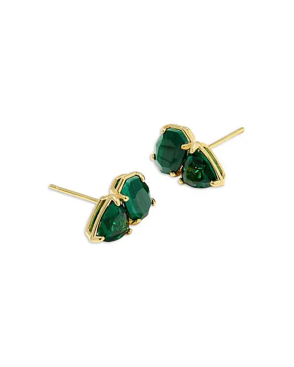 Kendra Scott Malachite & Nano Gem Tatum Stud Earrings - Green/gold