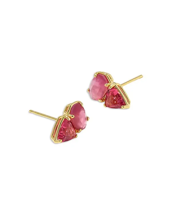 Kendra Scott Malachite & Nano Gem Tatum Stud Earrings - Pink/gold
