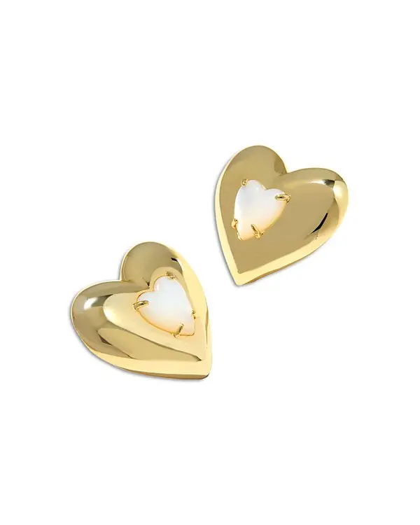 Kendra Scott Mother Of Pearl Heart Sasha Stud Earrings - Gold