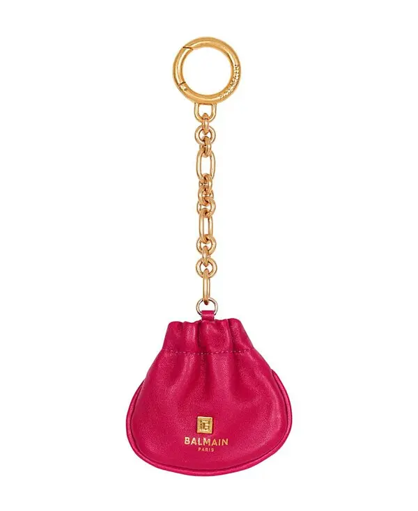 Balmain Pulse Leather Key Ring - Pink