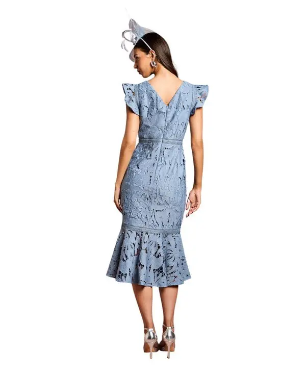 Coast Frill Sleeve Lace Flute Hem Dress