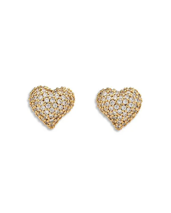 Kate Spade New York Amour Pave Heart Stud Earrings - Gold