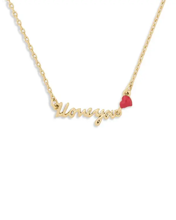 Kate Spade New York Say Yes I Love You Pendant Necklace - Red/gold