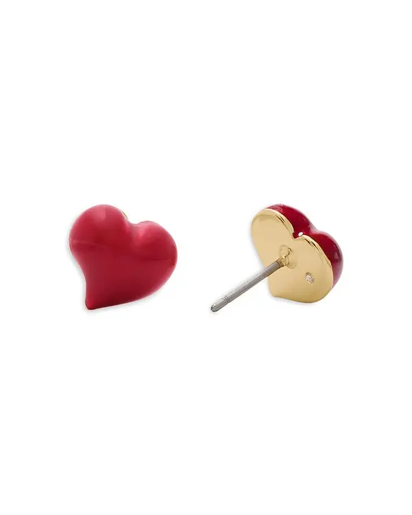 Kate Spade New York Amour Heart Stud Earrings - Red/gold
