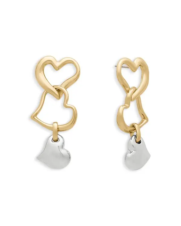 Kate Spade New York Amour Triple Heart Linear Drop Earrings - Two Tone