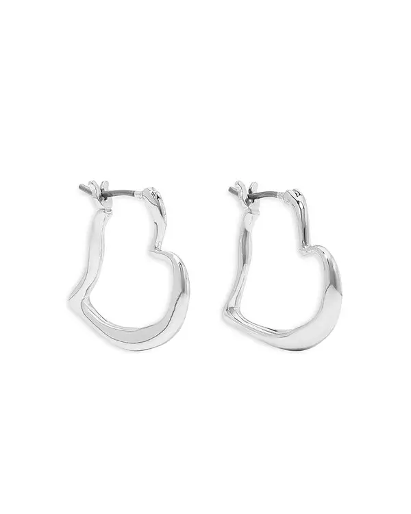 Kate Spade New York Amour Heart Huggie Hoop Earrings - Silver