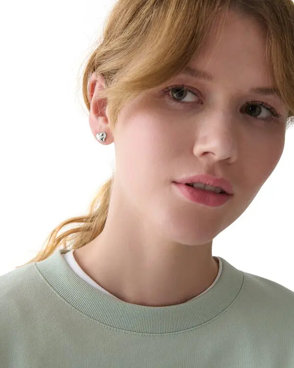 Kate Spade New York Amour Heart Stud Earrings - Silver