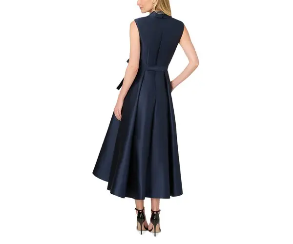 Adrianna Papell Lapel Mikado Dress - Midnight