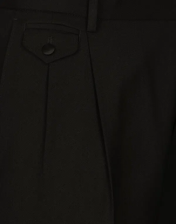Dolce & Gabbana Tailored Wool Twill Pants - Black