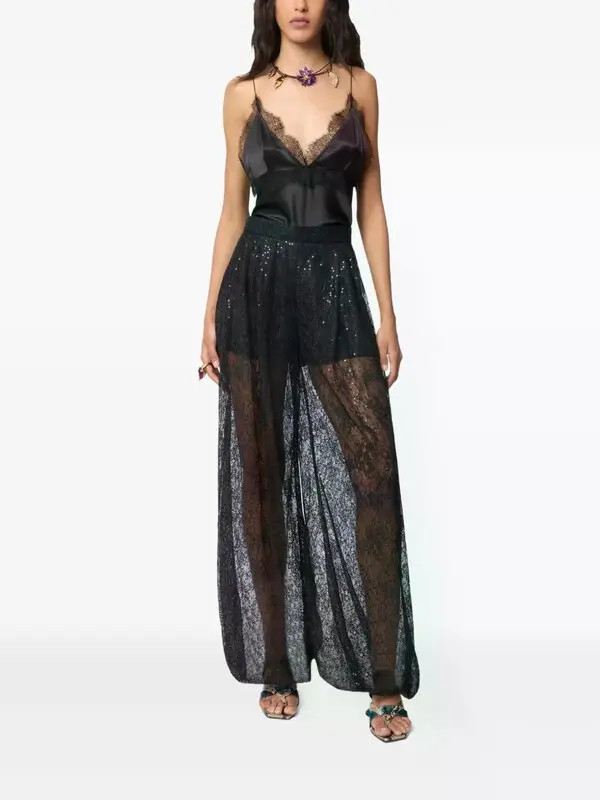 Nina Ricci Sequined-lace Palazzo Pants