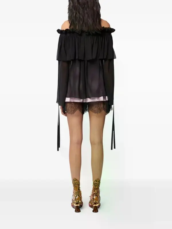 Nina Ricci Boat-neck Silk Top - Black
