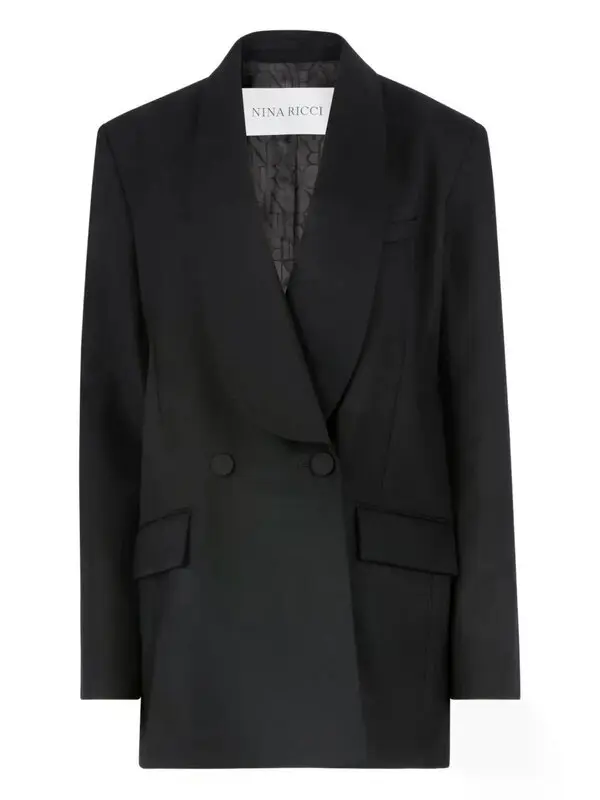 Nina Ricci Wool Gabardine Double-breasted Blazer