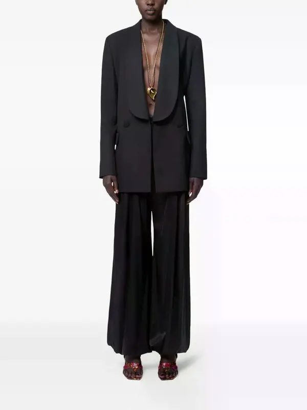 Nina Ricci Wool Gabardine Double-breasted Blazer