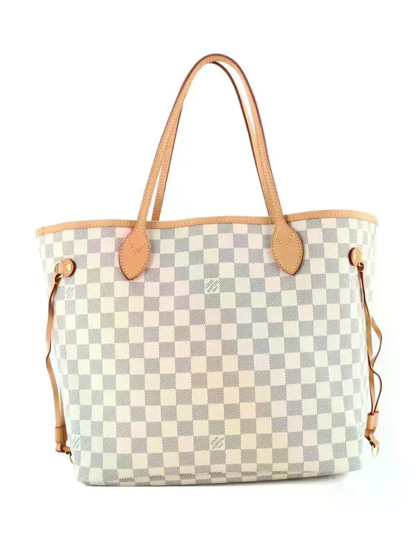 LOUIS VUITTON Neverfull Mm Damier Tote Bag - White