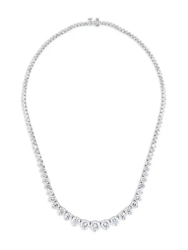 JEWELS AFICIONADO Riviera Diamond Tennis Necklace - Silver