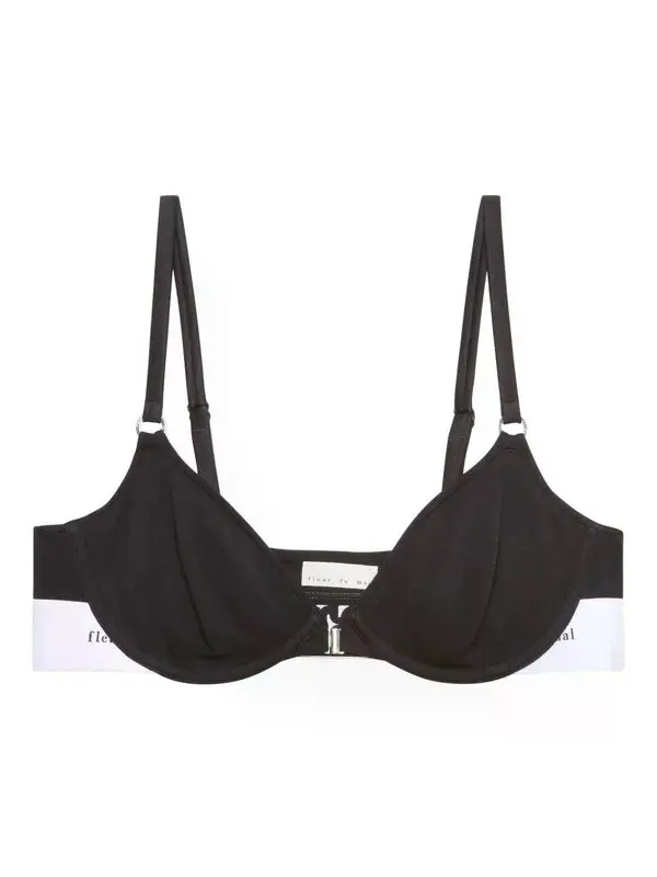 Fleur Du Mal Garcon Demi Bra - Black