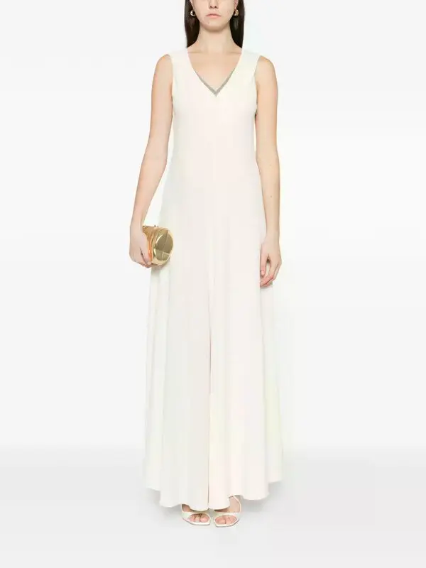 Brunello Cucinelli V-neck Sleeveless Maxi Dress