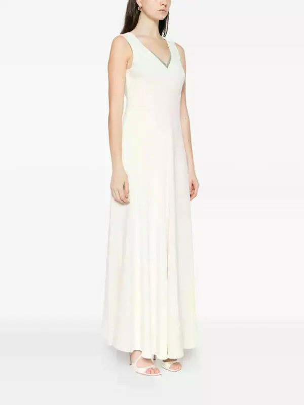 Brunello Cucinelli V-neck Sleeveless Maxi Dress