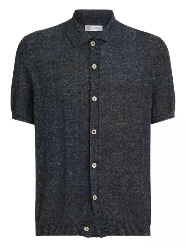 Brunello Cucinelli Short-sleeve Ribbed Knit Cardigan