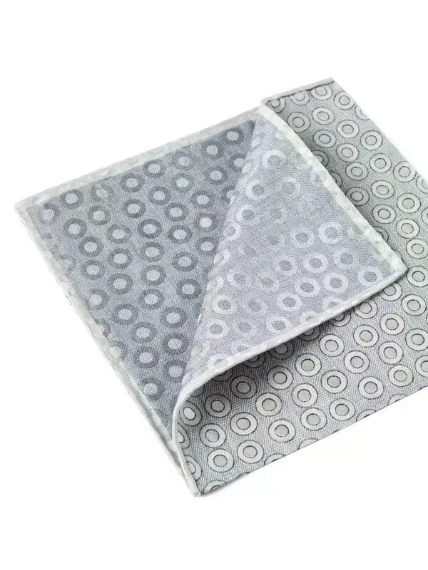 Brunello Cucinelli Polka-dot Silk Pocket Square - Grey