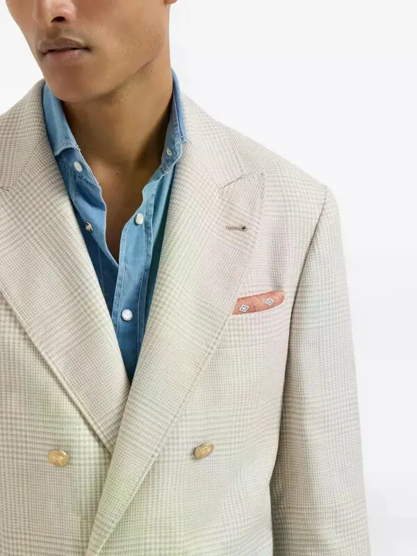 Brunello Cucinelli Diamond-print Silk Pocket Square - Orange