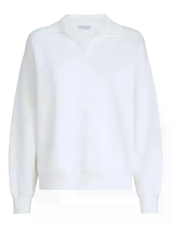 Brunello Cucinelli Polo-collar Sweater - White